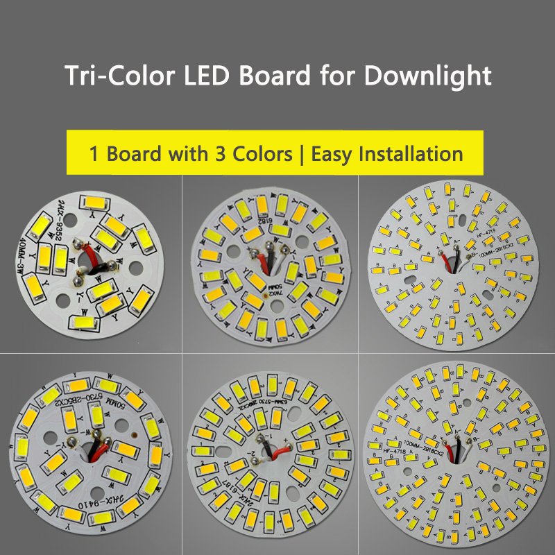 3W-18W Tri-color LED Light Panel Board for Downlight | KingBulb 3W-18W Tri-color LED Light Panel Board for Downlight | KingBulb